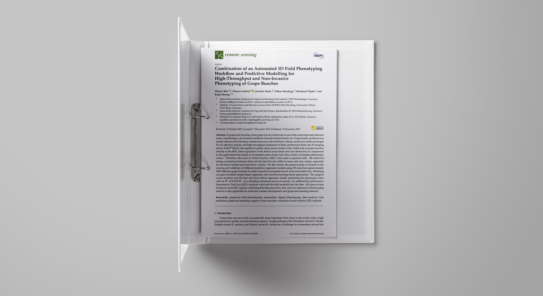 Combination of an Automated 3D Field Phenotyping Workflow and Predictive Modeling for High ...