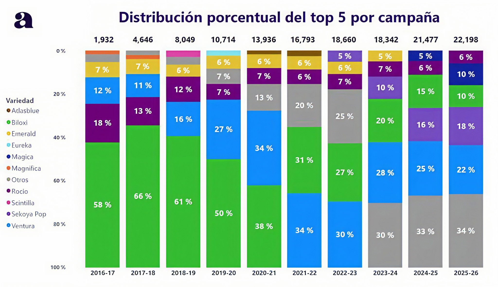 The new varietal matrix of Peruvian blueberries: Ventura and Sekoya Pop ...